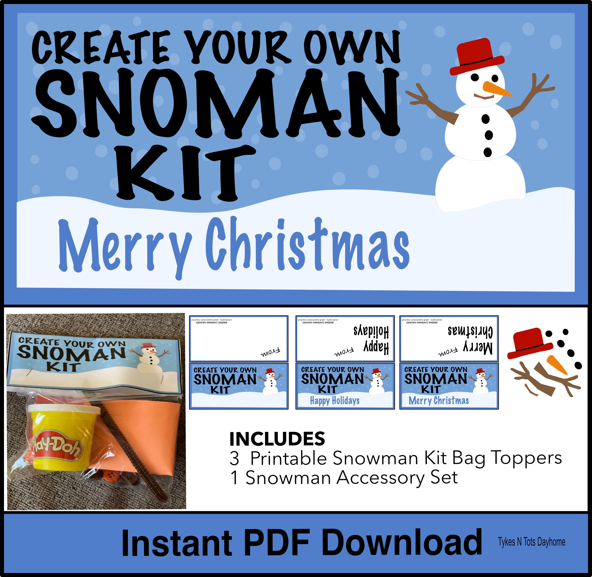 Create a Snowman Kit - Etsy