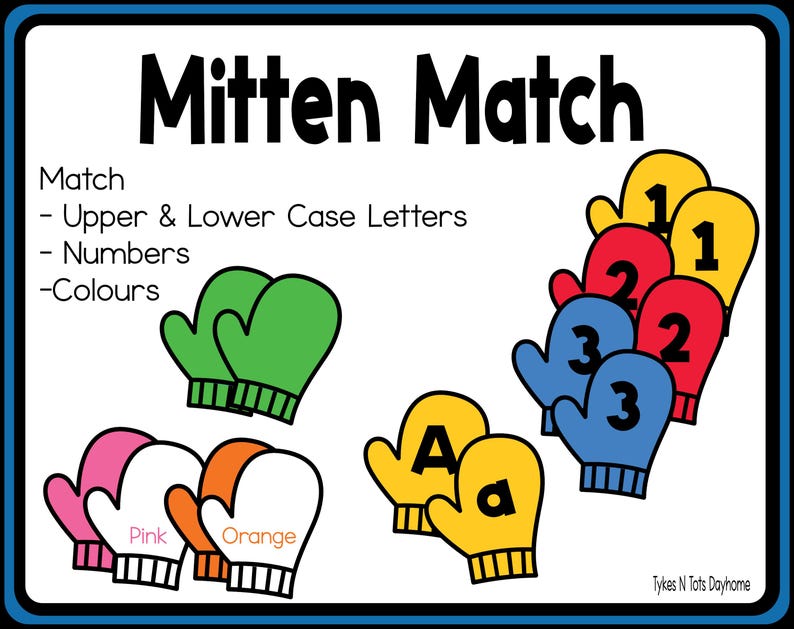 Mitten Match Dramatic Play Extension for a Winter Theme. - Etsy