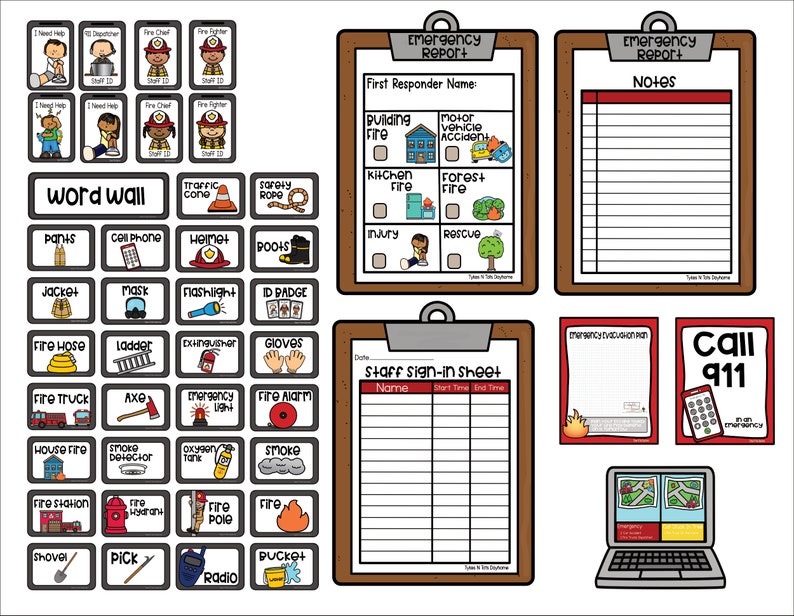 Preschool Dramatic Play Fire Station Signs & Props - Etsy