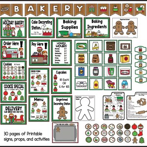 Mrs Claus Holiday Bakery Dramatic Play - Etsy