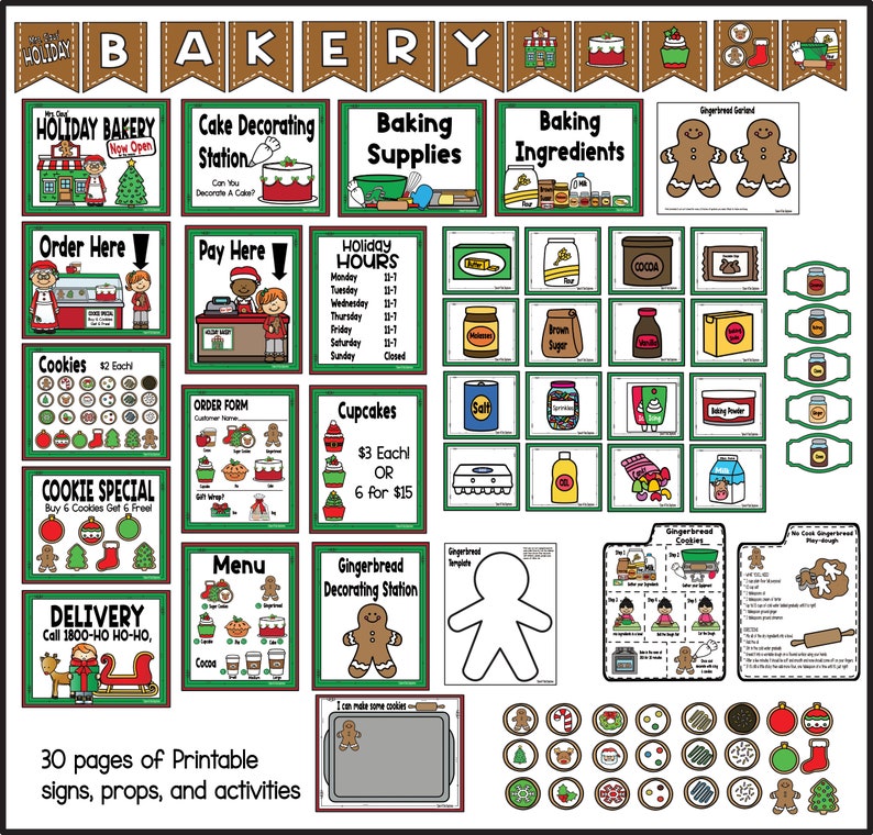 Mrs Claus Holiday Bakery Dramatic Play - Etsy