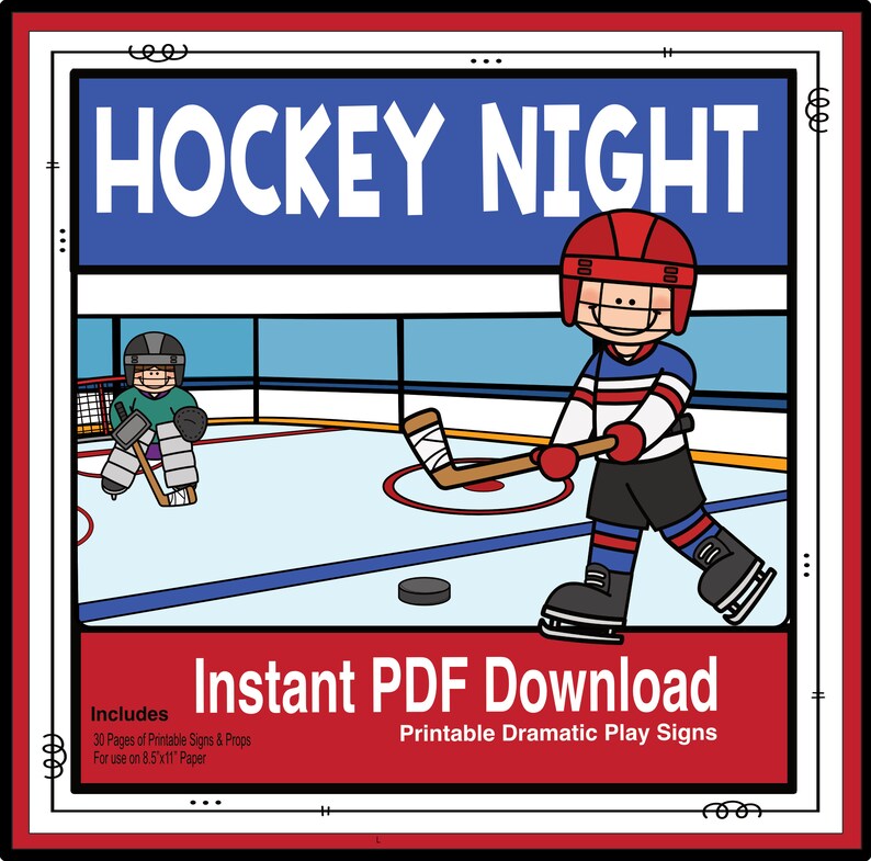Hockey Dramatic Play - Etsy