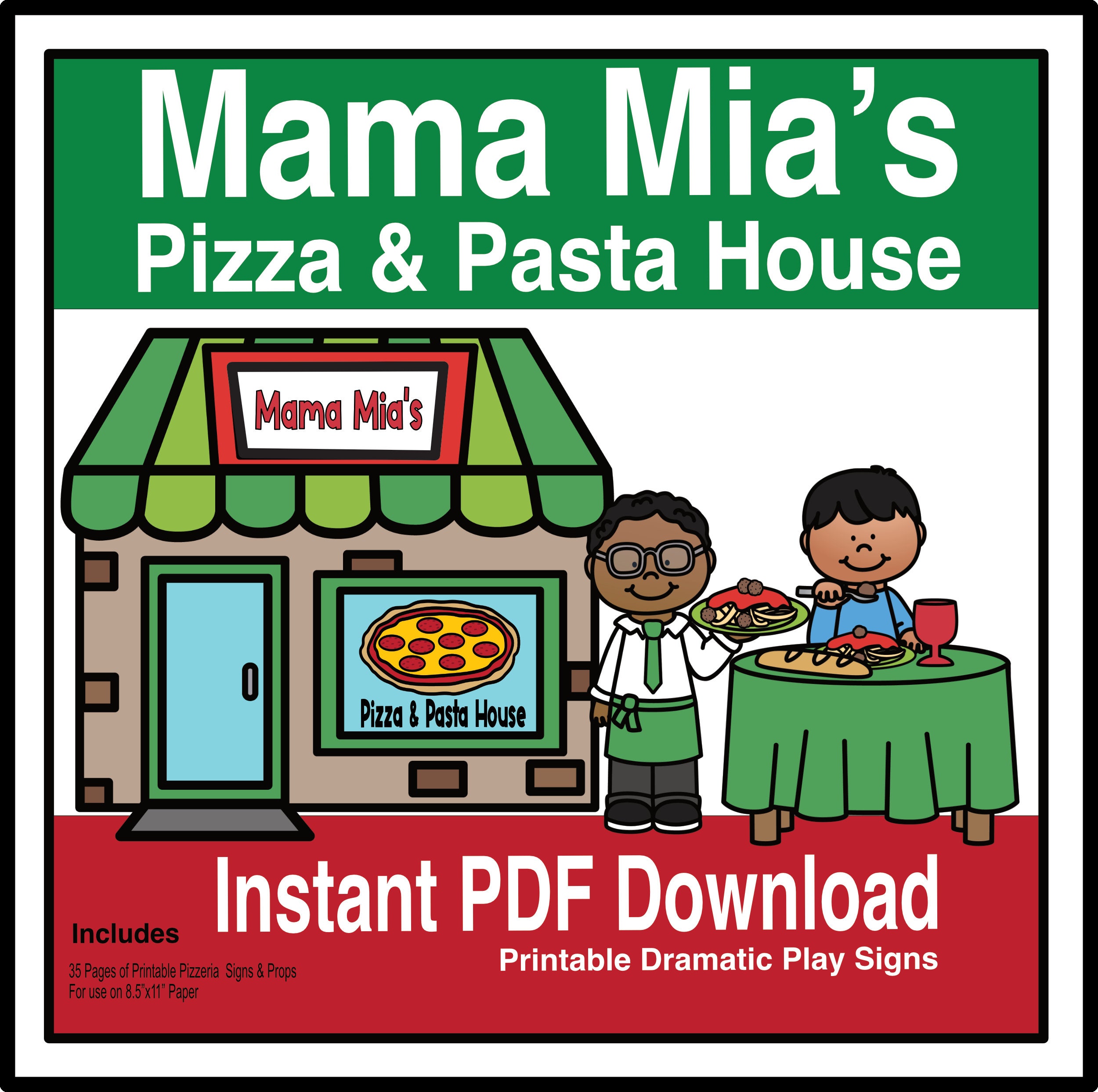 Pizza & Pasta House Dramatic Play - Etsy