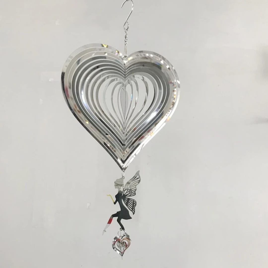 Heart Mandala Wind. Angel Sun Catcher. Heart Wind Chimes. Metal Wall ...