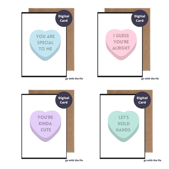 Printable Love Hearts Candy Bundle Cardscute Friendship | Etsy