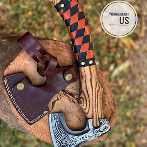Five Axes Set Vikings Gift Forged Carbon Steel Axe With Ash Wood Handle ...