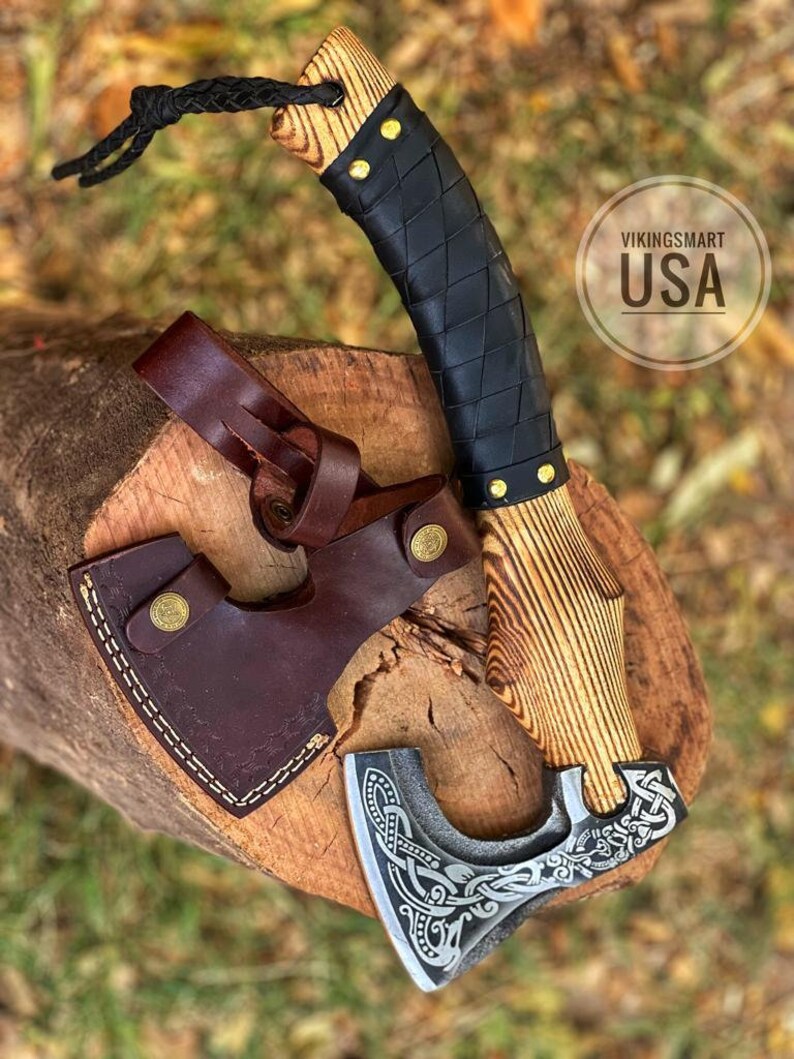 15 Axes Set Handmade Vikings Gift Carbon Steel Axe With Ash Wood Handle ...