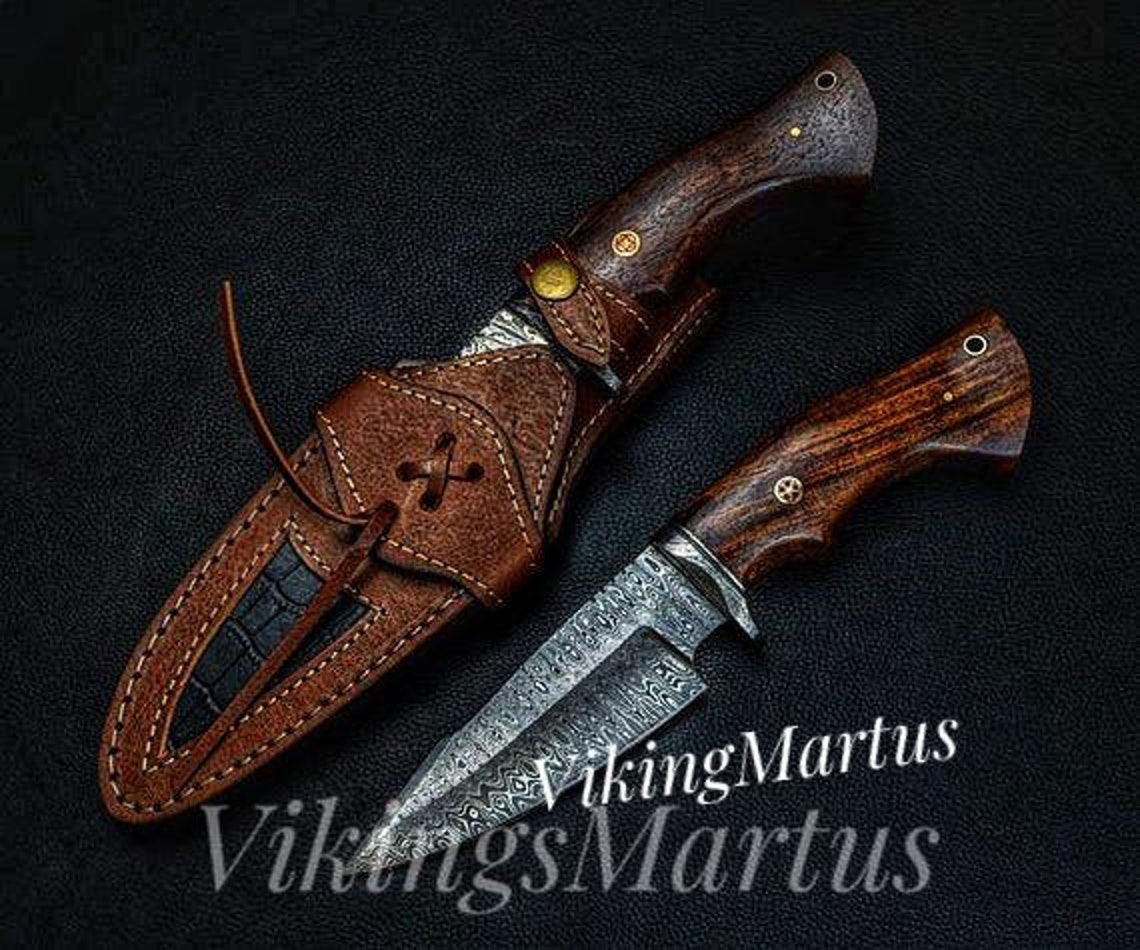 HUNTING KNIFE CUSTOM Handmade With Beautiful Leather Sheath - Etsy