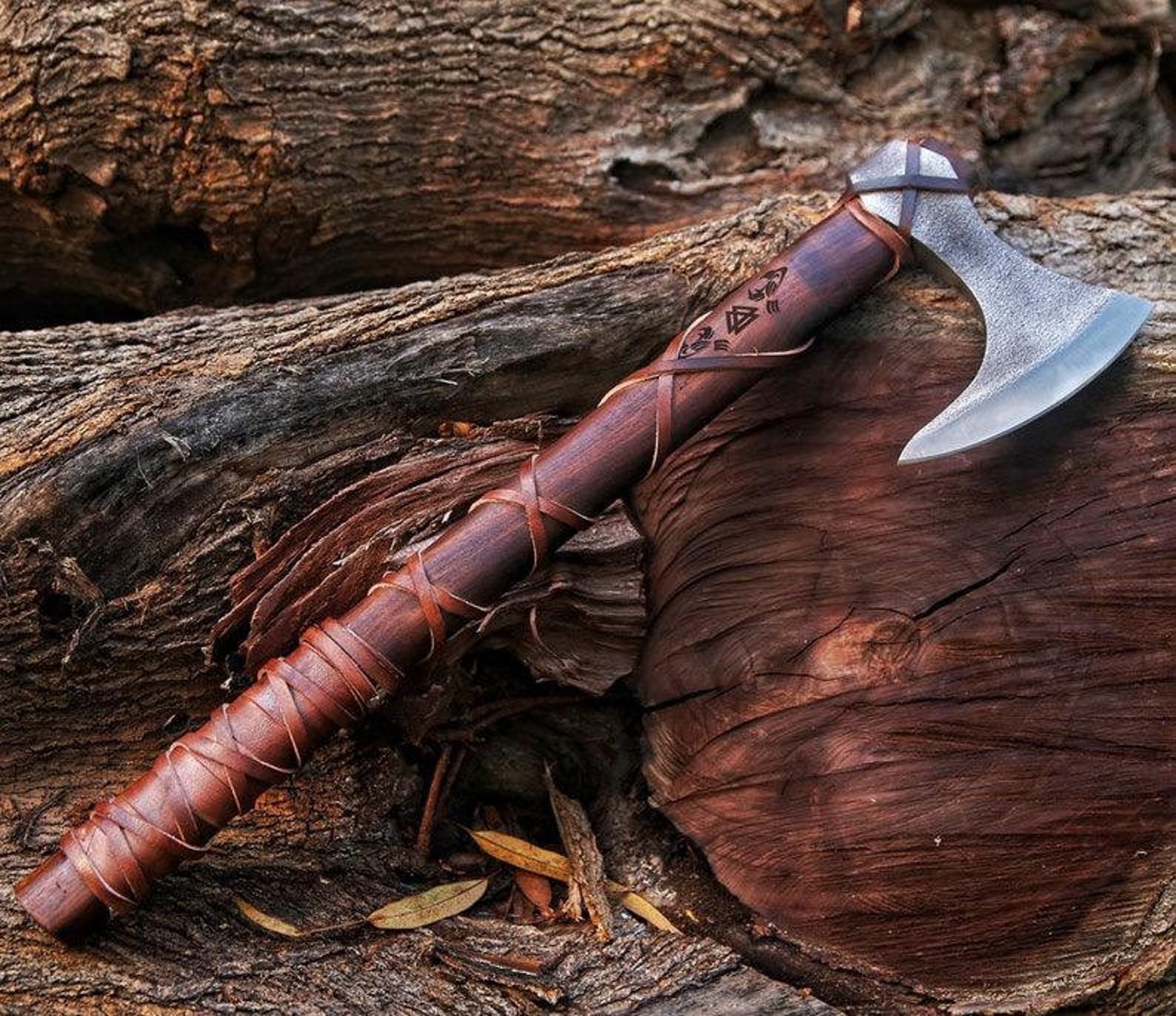 Ragnor Axe,viking Axe With Rose Wood,wedding Gifts for Him,anniversary ...