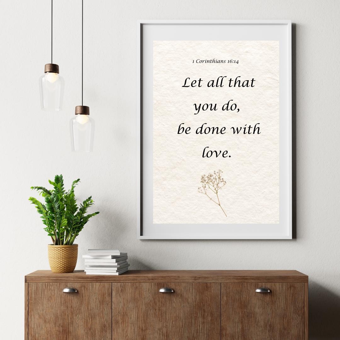 Bible Verse Wall Art Inspirational Scripture Print for Christian Home ...