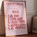 Guest Check House Rules Poster Print, Pink Red Trendy Preppy Aesthetic ...
