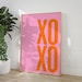 XOXO Pink Orange Print, Trendy Girly Printable Art, Dorm Room Decor ...