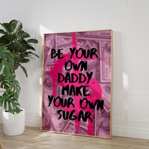 Pink Graffiti Wall Art, Pink Money Picture, Money Art, Trendy Apartment ...