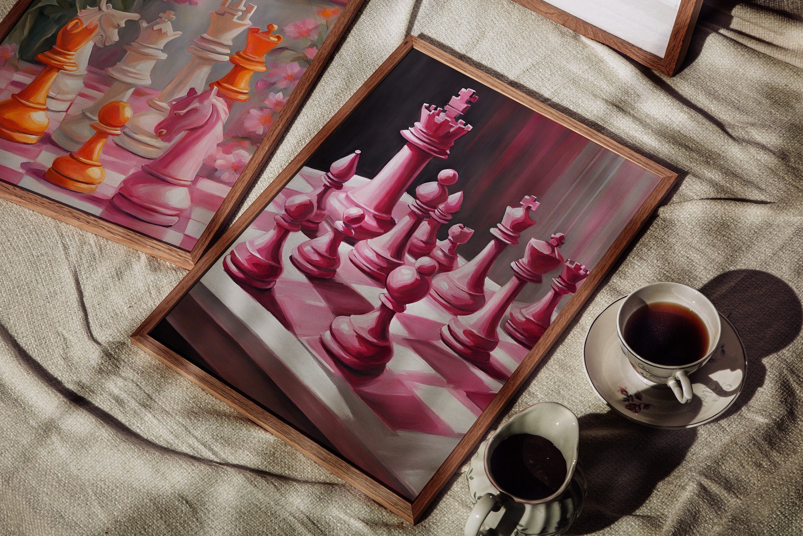 Pink Chess Wall Art Print, Preppy Room Decor, Trendy Wall Art, Bedroom ...