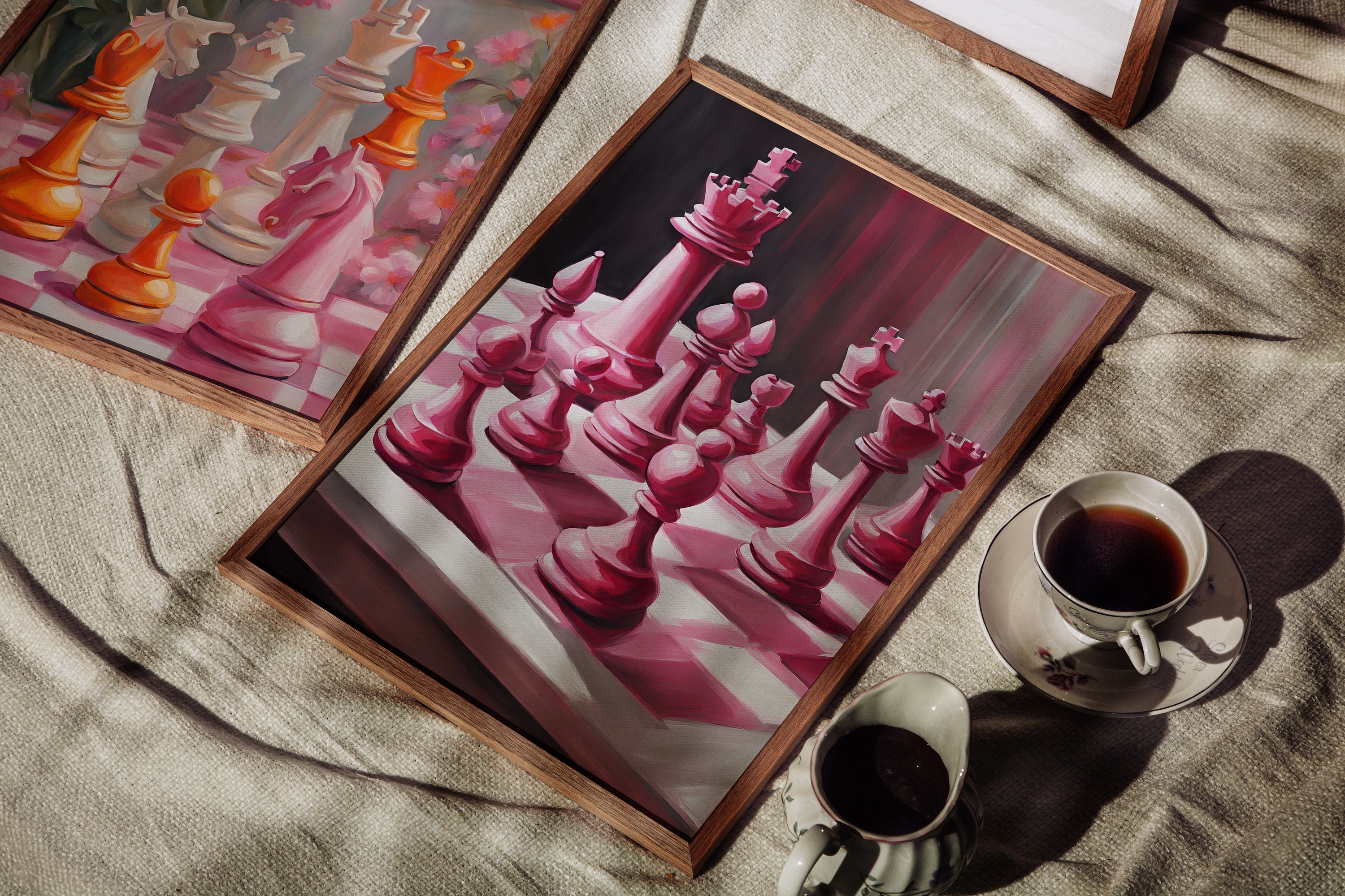 Pink Chess Wall Art Print, Preppy Room Decor, Trendy Wall Art, Bedroom ...
