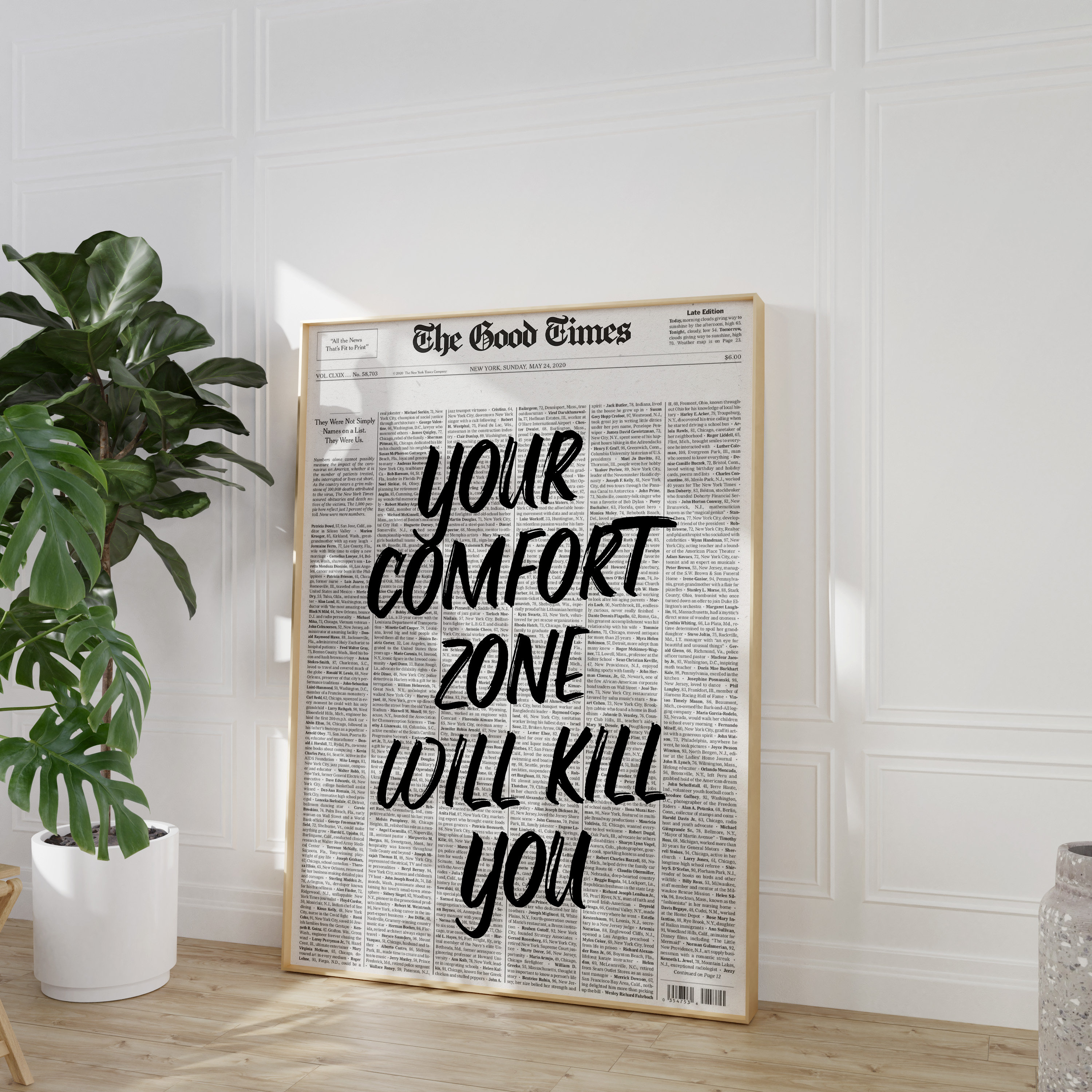 Typography Newspaper Print, 70s Wall Art, Aesthetic Print, Vintage ...