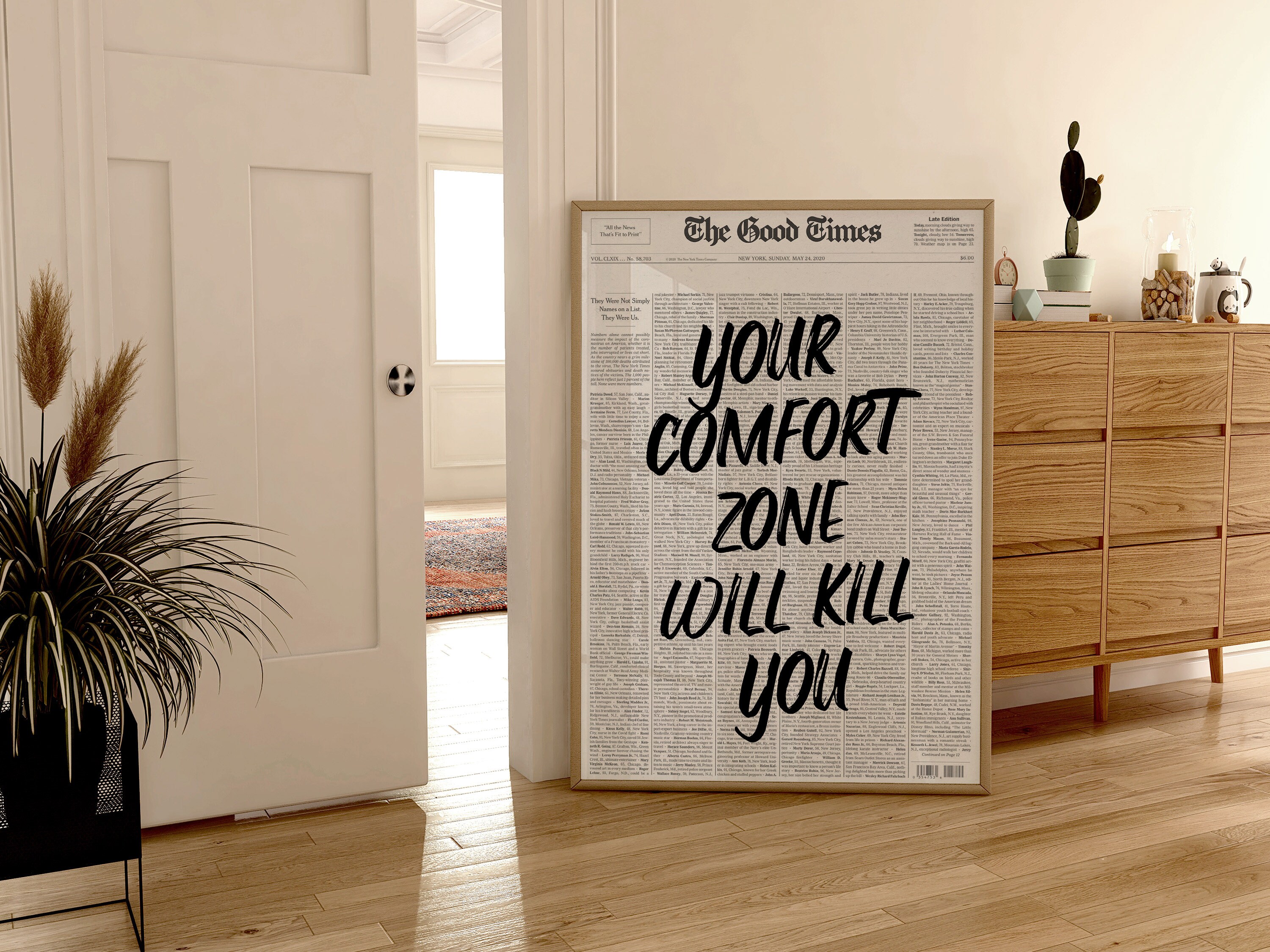 Typography Newspaper Print, 70s Wall Art, Aesthetic Print, Vintage ...