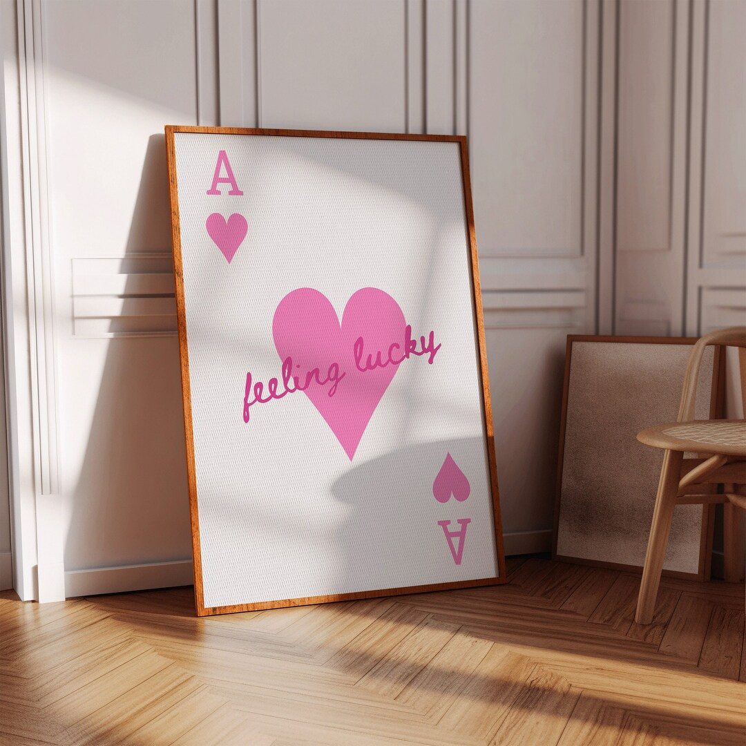Feeling Lucky Ace Poster Trendy Ace of Hearts Print, Playing Card ...