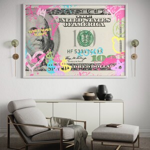 Graffiti Wall Art, Trendy Wall Art Money Poster, Preppy Room Decor ...
