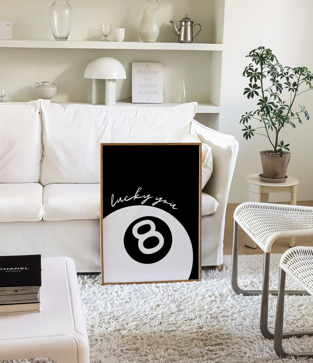 Lucky You Magic 8 Ball Poster Print, Trendy Retro Art, Preppy Girly ...