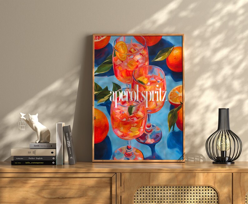 Aperol Spritz Print Kitchen Wall Decor Bar Cart Art Kitchen Wall Art ...