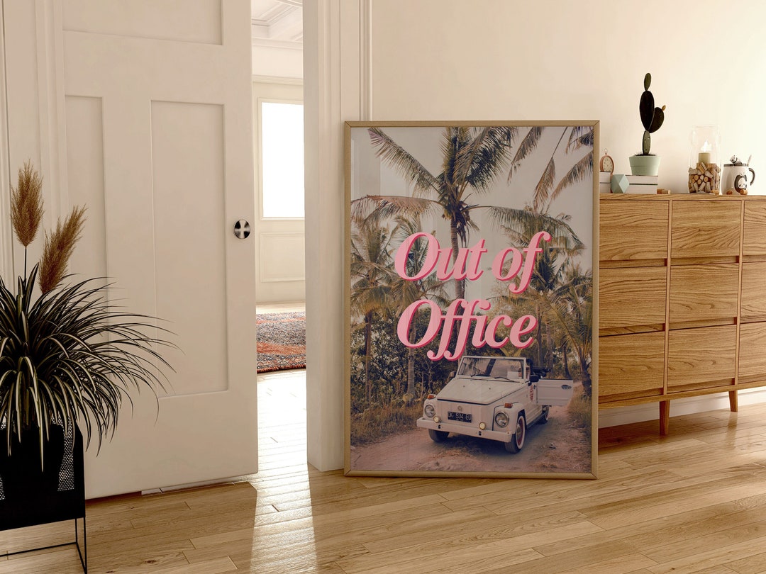 Out of Office Retro Wall Art, Vintage Summer Poster Print, Retro Photo ...
