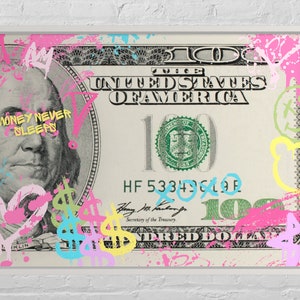 Graffiti Wall Art, Trendy Wall Art Money Poster, Preppy Room Decor ...