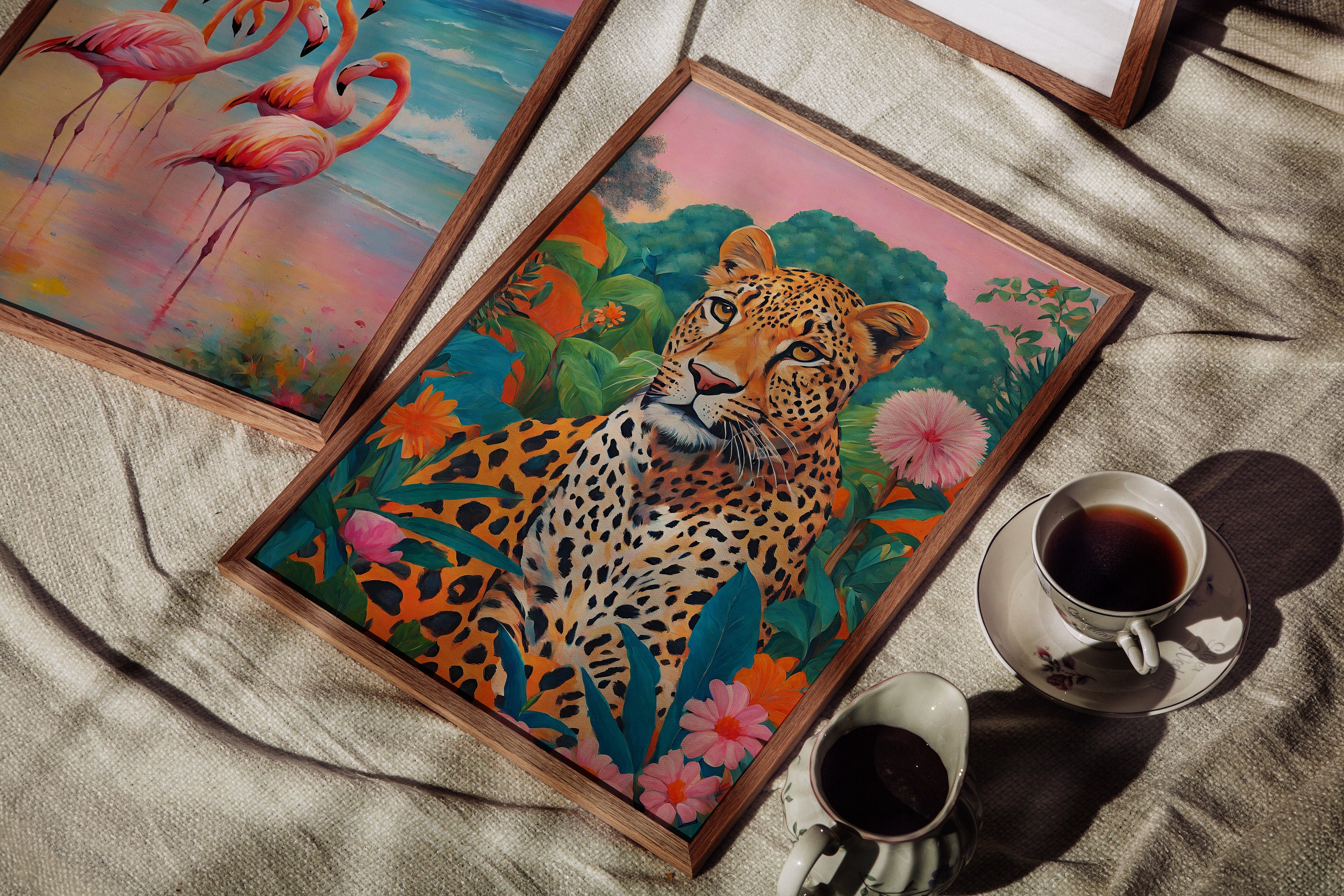 Funky Leopard Botanical Jungle Print Wall Art - Digital Download - Etsy
