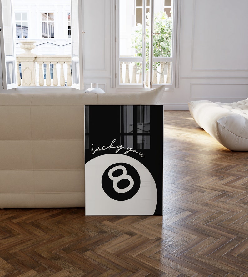 Lucky You Magic 8 Ball Poster Print, Trendy Retro Art, Preppy Girly ...