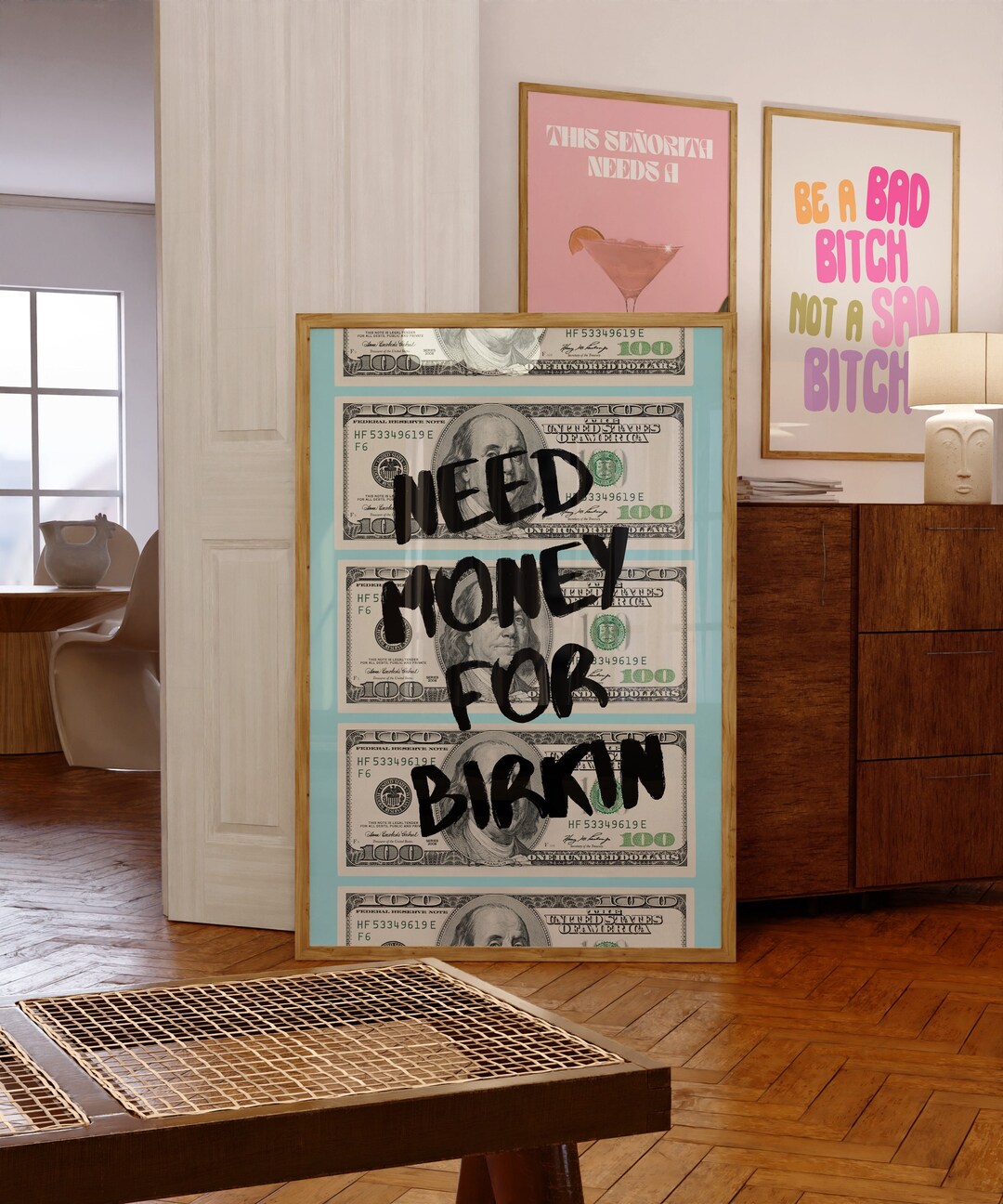 Graffiti Wall Art, Need Money for Birkin, Money Art, Trendy Decor ...