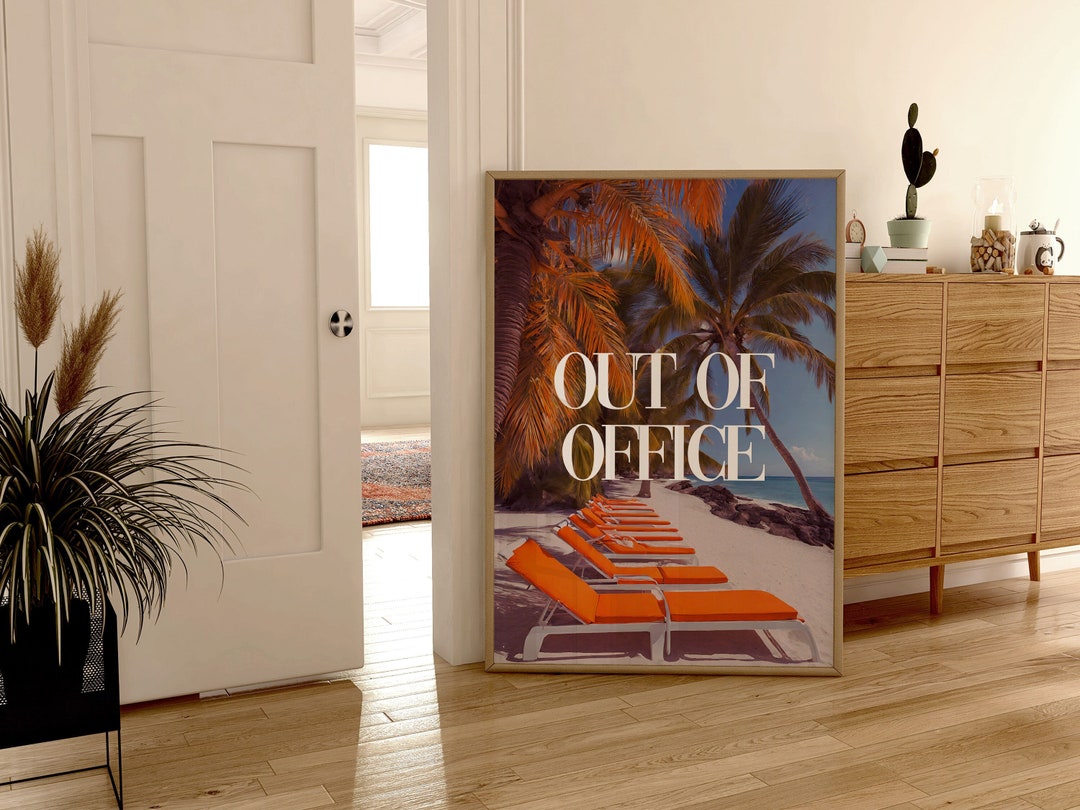 Out of Office Beach Wall Art Decor, Tropical Ocean Coastal Prints ...