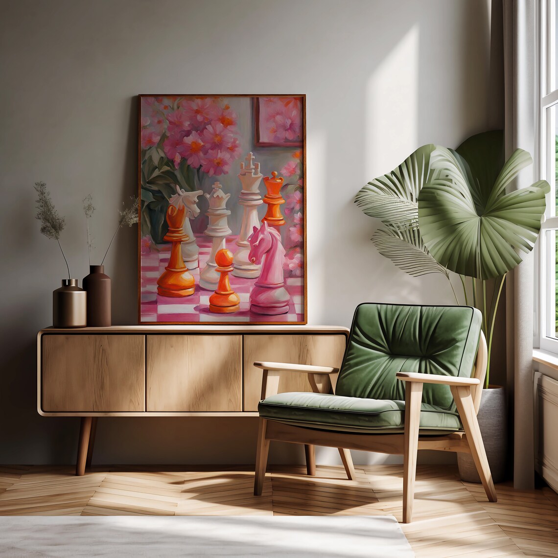 Pink Chess Wall Art Trendy Bedroom Decor Printable Art - Etsy