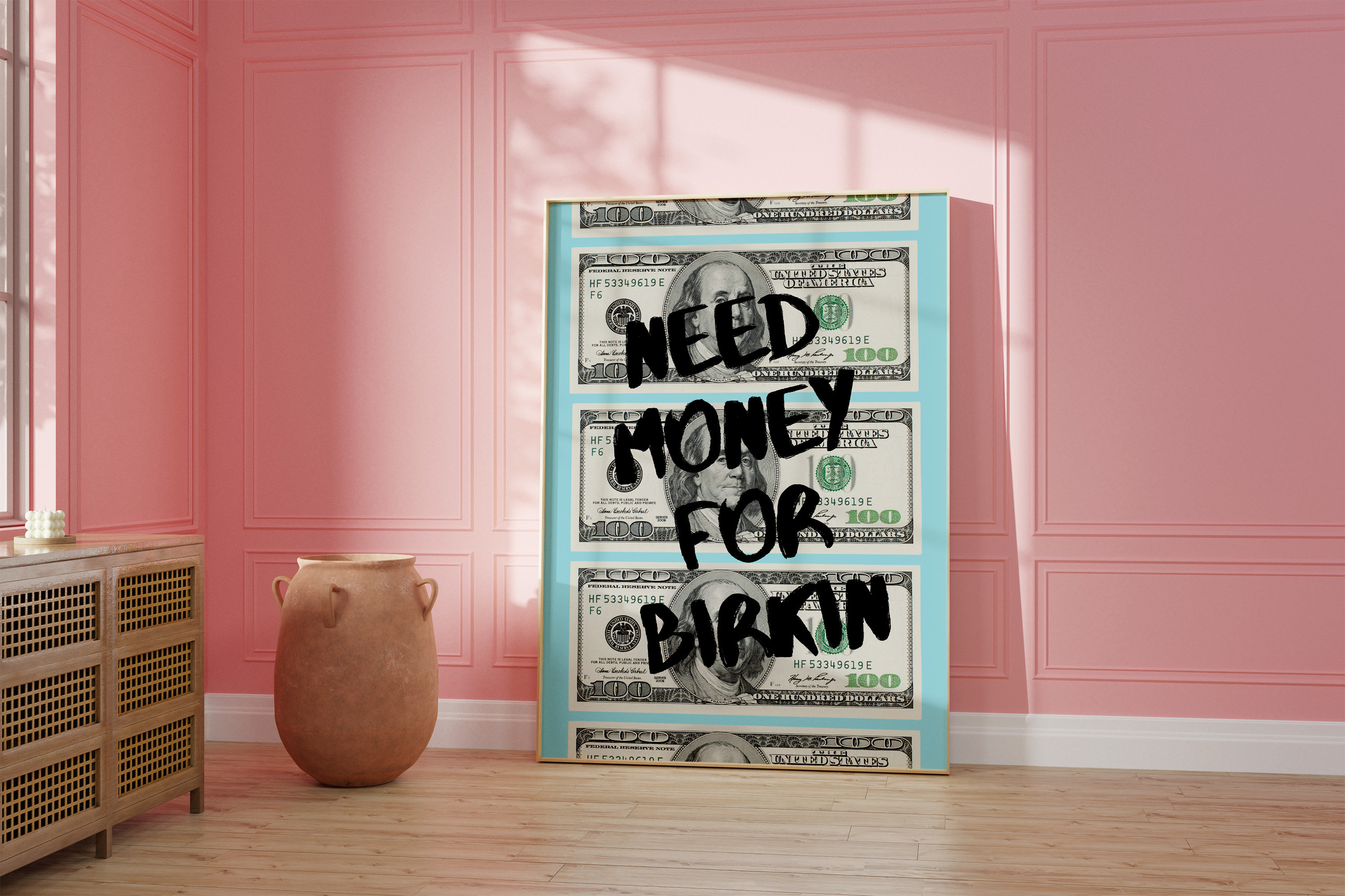 Graffiti Wall Art, Need Money for Birkin, Money Art, Trendy Decor ...