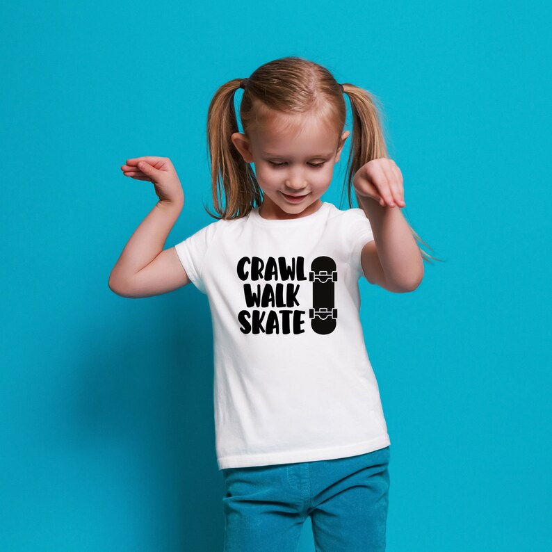 Crawl Walk Skate Svg, Skateboarder Svg, Skateboarding Svg Bundle ...