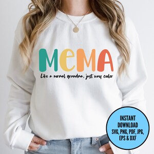 Mema SVG, Mema Cut File, Mema Design, Grandma SVG, Gift for Mema ...
