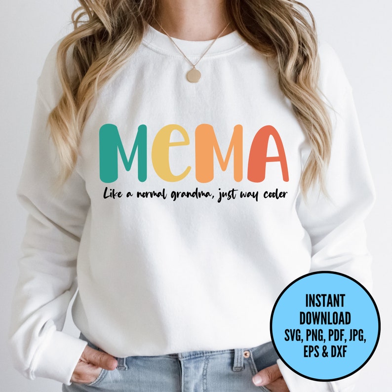 Mema SVG, Mema Cut File, Mema Design, Grandma SVG, Gift for Mema ...