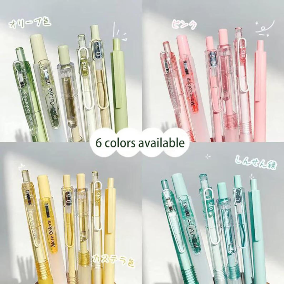 6pcs Set Cute Sign Pens, Black Gel Ink Pen, Planner Pens, Kawaii ...