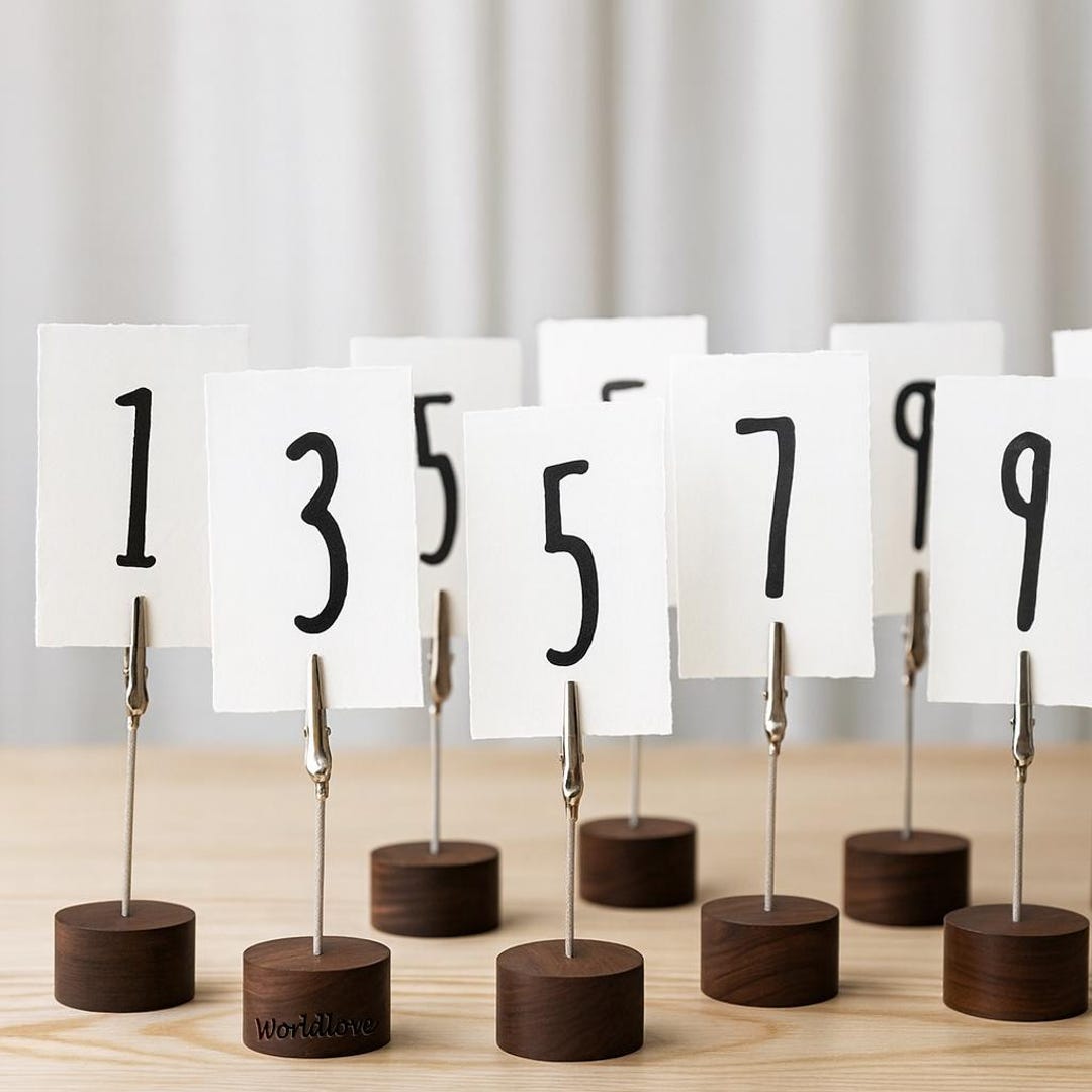 Wood Wedding Place Card Holders, Custom Engraved Wood Stand Holders ...