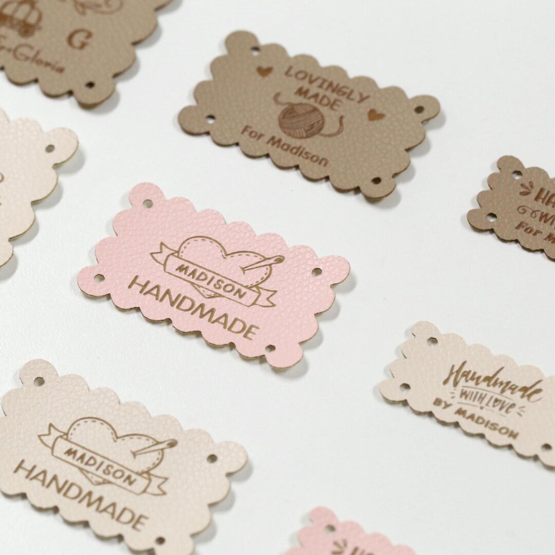 Custom Faux Leather Tags for Blankets, Knitted and Crocheted Tags ...