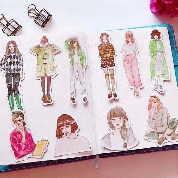 Sweet Girl Stickers Cute Sticker Bag Girl Stickers Fashion - Etsy