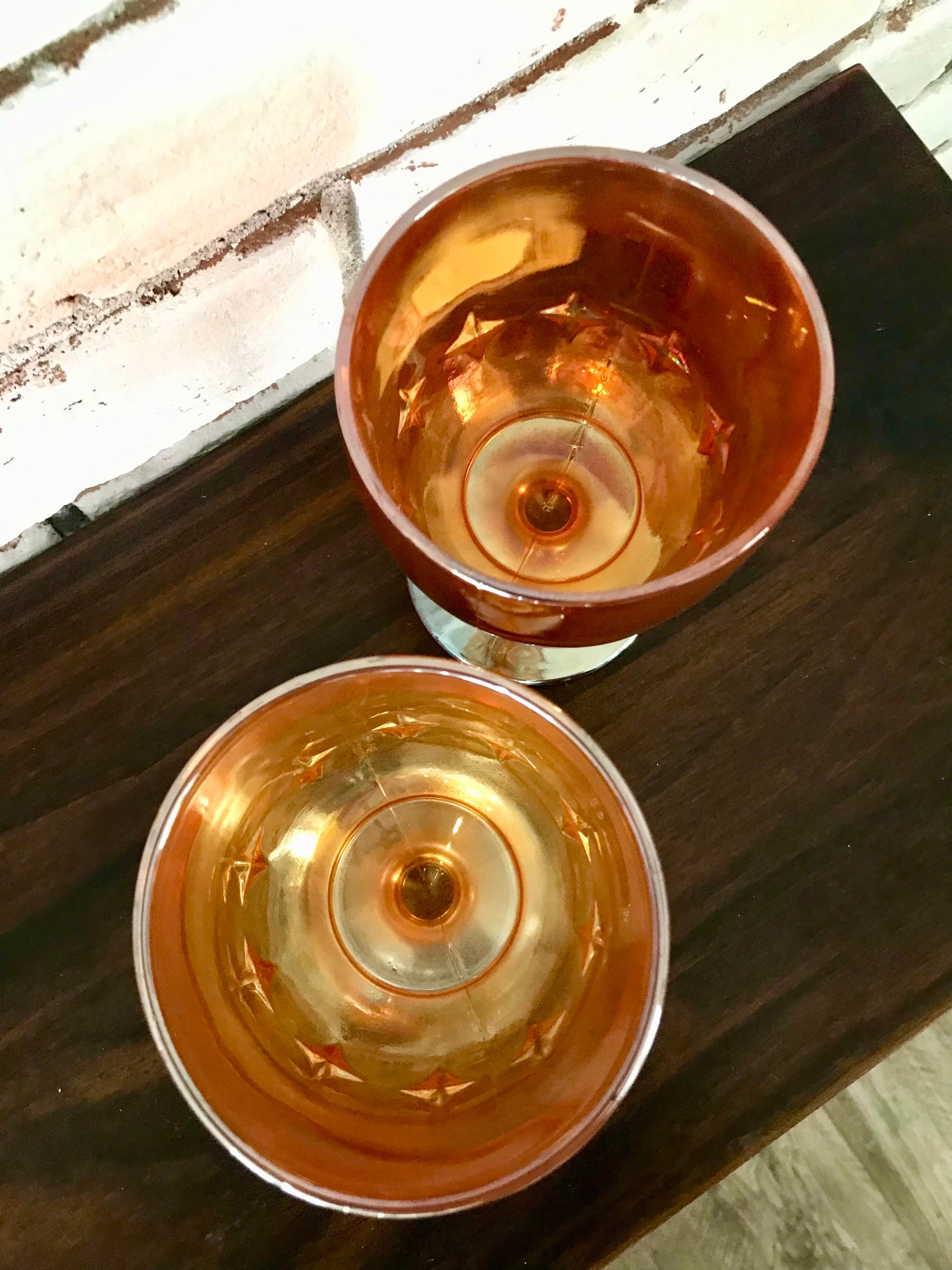 Marigold Carnival Glass Goblets - Etsy