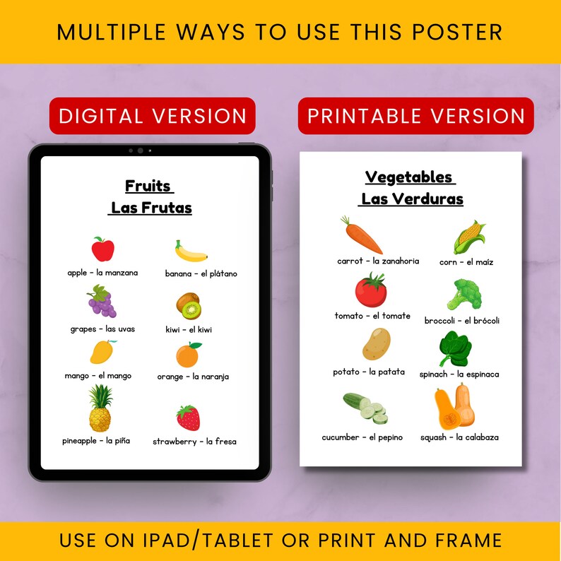7 English to Spanish Educational Printables, Homeschool Printables ...