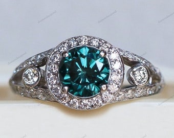 Cyan Bezel Ring - Etsy