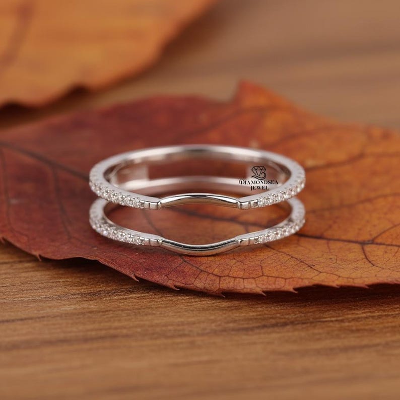 Enhancer Ring, Enhancer Guard Ring, Round Colorless Moissanite ...