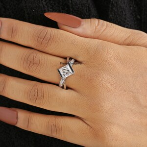 Bypass Ring, 2 CT Princess Cut Colorless Moissanite Engagement Ring ...