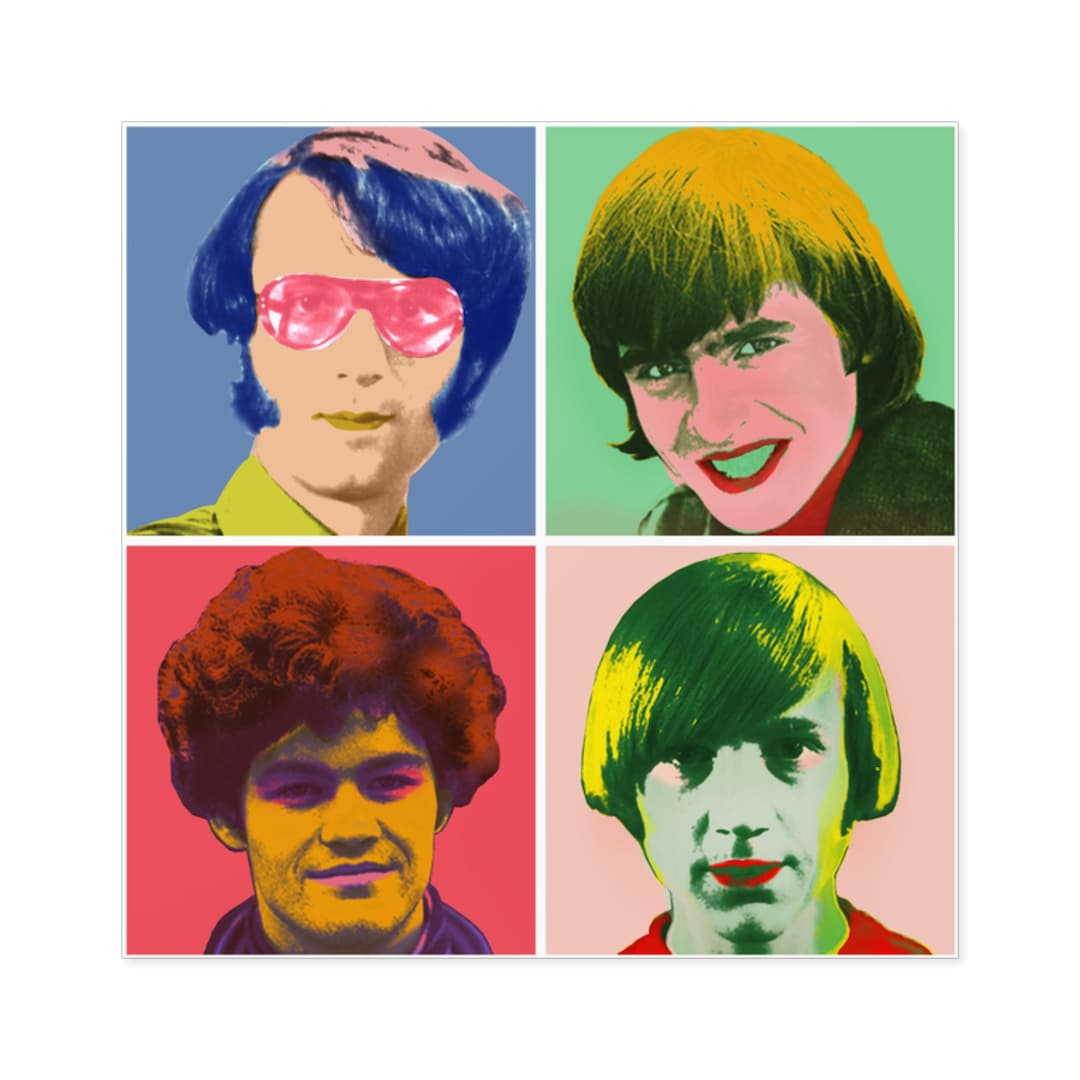 Warhol Monkees - Square Sticker, Indoor\outdoor - Etsy
