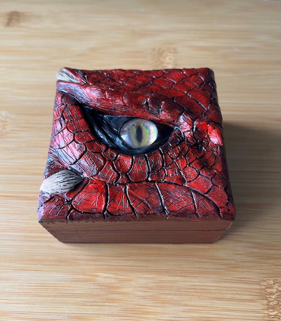 Red Dragon Box With Magnetic Closures. Dice Holder, Trinket Box Unique ...