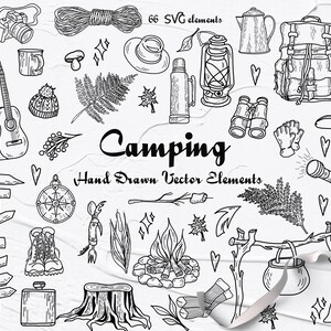 Camping Svg Clipart. Woodland Camping Clipart. Vector Wild Camping ...