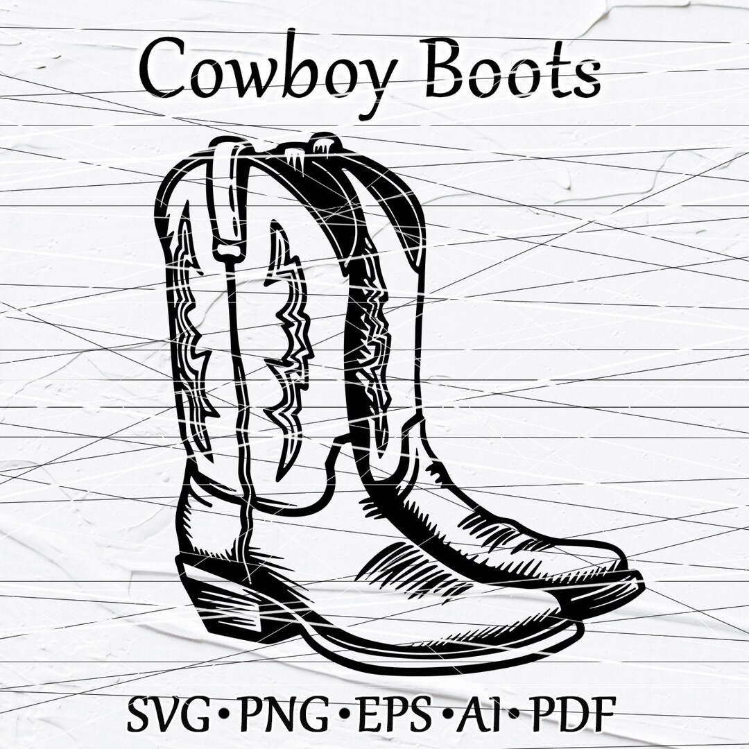 Cowboy Boots SVG, Western Boots Outlines. Rodeo Boots. Ranch, Cowgirl ...