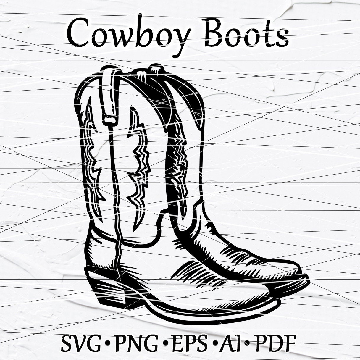Cowboy Boots SVG, Western Boots Outlines. Rodeo Boots. Ranch, Cowgirl ...